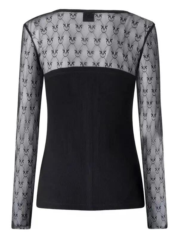 Pinko All-over Motif Mesh T-shirt