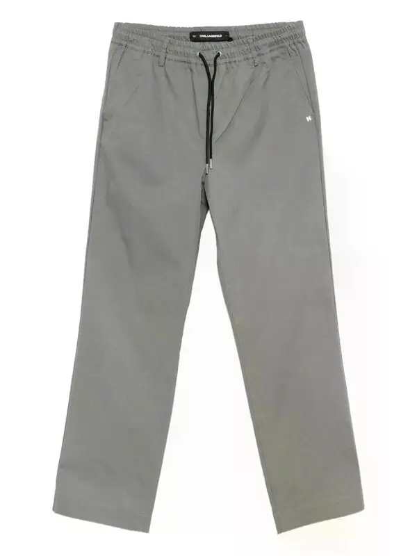 Karl Lagerfeld Logo-plaqued Straight-leg Trousers - Grey