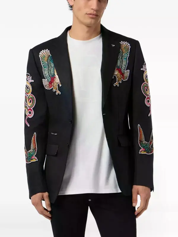 Philipp Plein Embroidered Tattoo Blazer