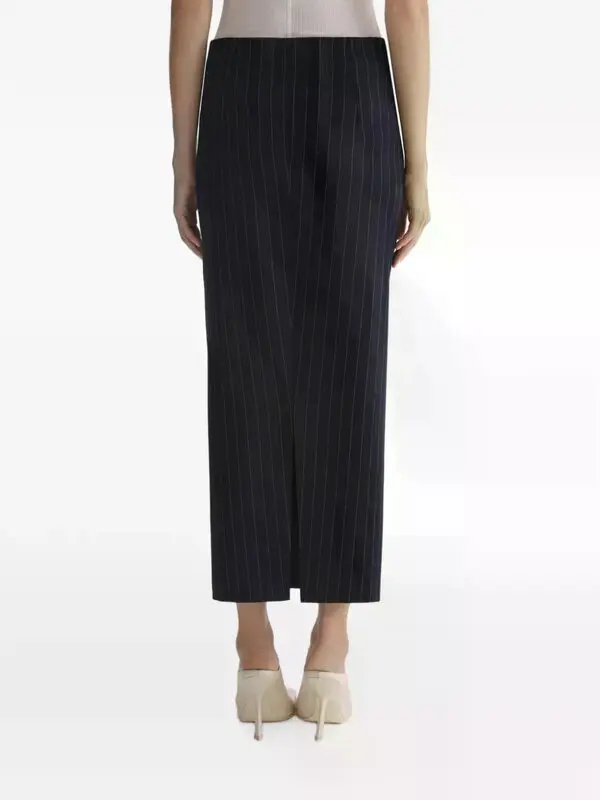 MUGLER Pinstriped Split Skirt - Black