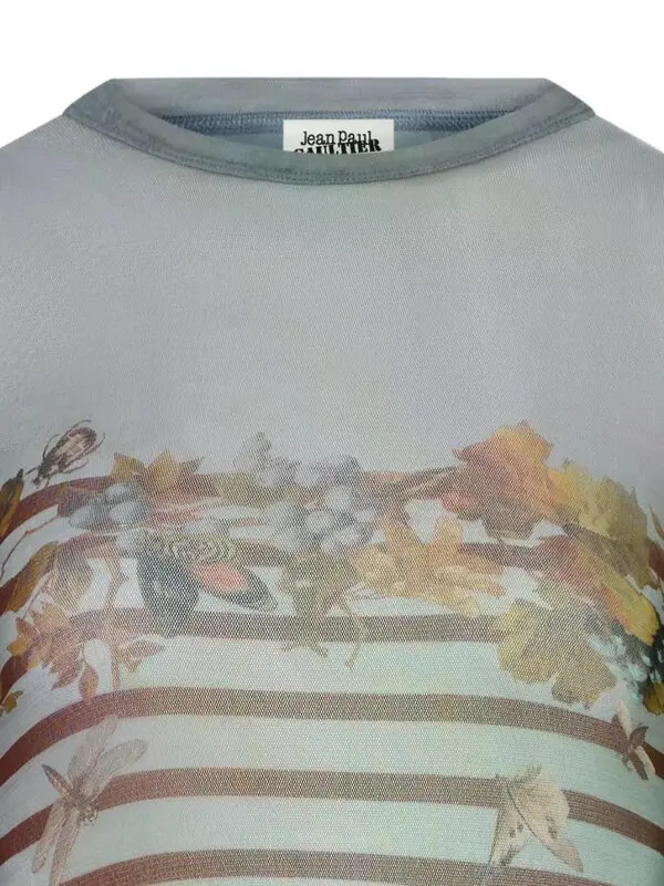 JEAN PAUL GAULTIER Long Sleeve Striped Grape Top