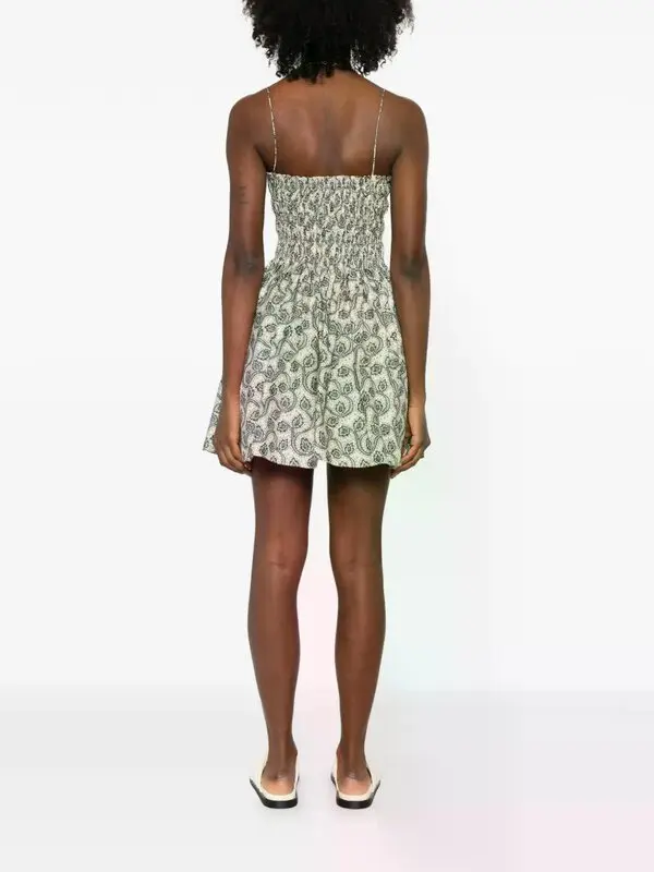 Matteau Shirred Mini Dress - Neutrals