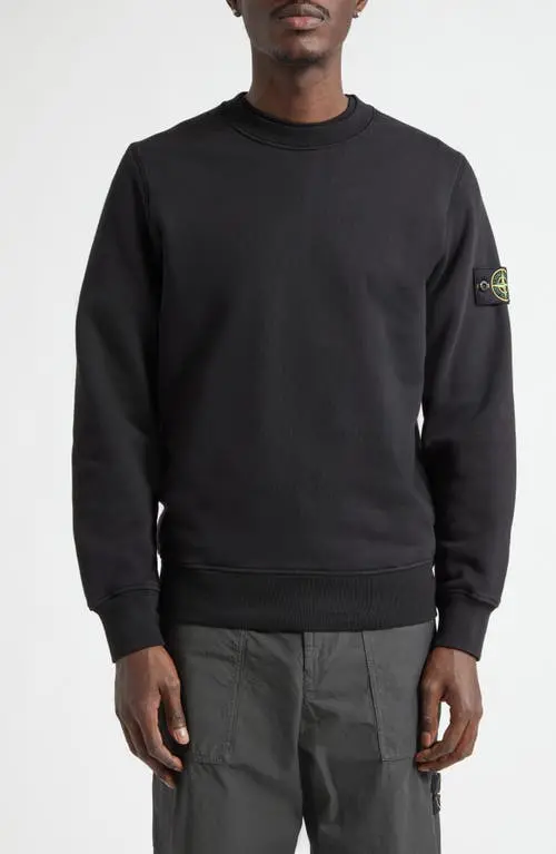 Stone Island Compass Patch Fleece Sweatshirt - Black