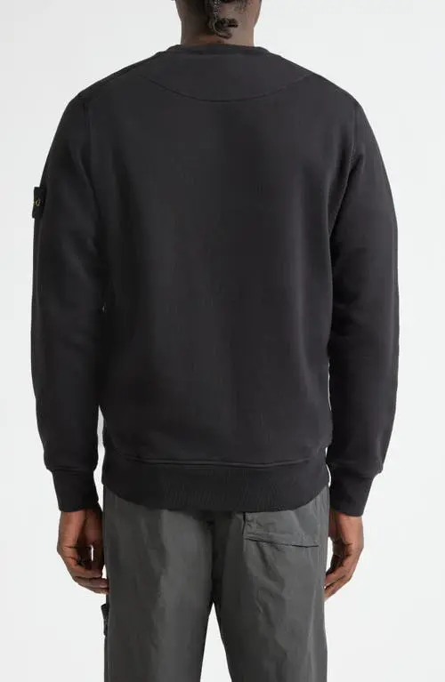 Stone Island Compass Patch Fleece Sweatshirt - Black