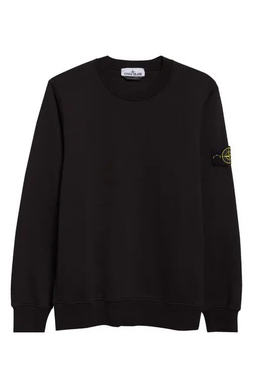 Stone Island Compass Patch Fleece Sweatshirt - Black