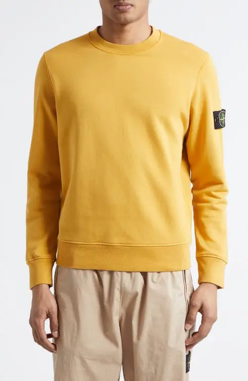 Stone Island Compass Patch Fleece Sweatshirt - Mustard