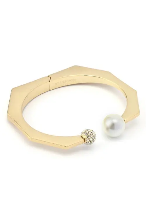 ALLSAINTS Faux Pearl And Pavé Hinge Cuff