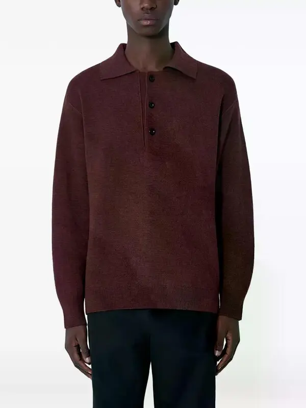 MARGARET HOWELL Buttoned Knitted Polo Shirt