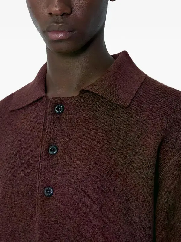 MARGARET HOWELL Buttoned Knitted Polo Shirt
