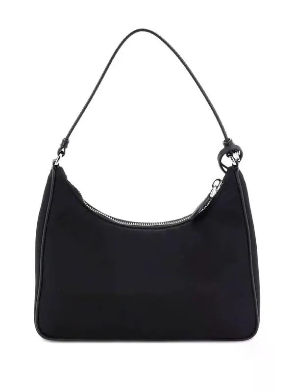 Prada Re-edition 2005 Tessuto With Saffiano Leather Mini Hobo Bag - Black