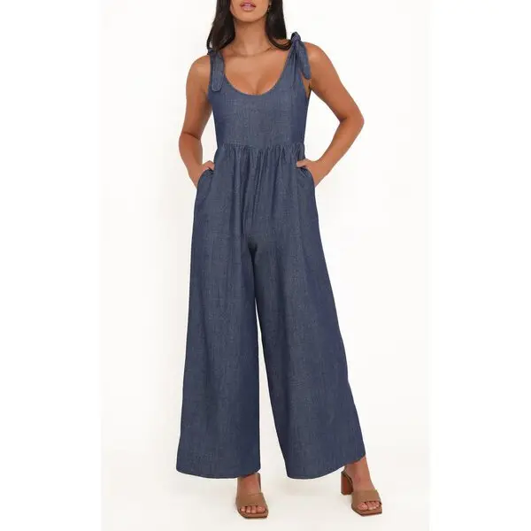PETAL & PUP Ayla Chambray Jumpsuit - Denim