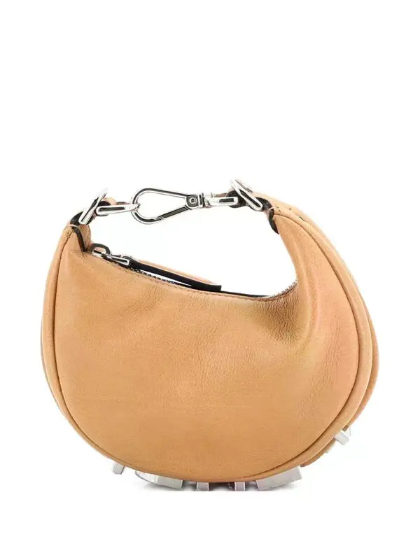 Fendi Graphy Leather Nano Hobo Bag - Neutrals