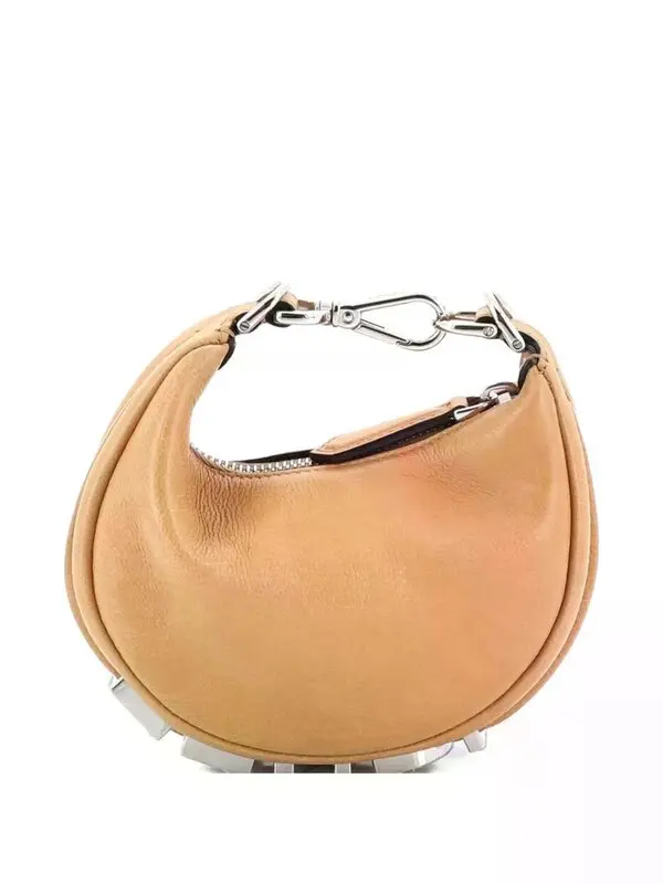 Fendi Graphy Leather Nano Hobo Bag - Neutrals