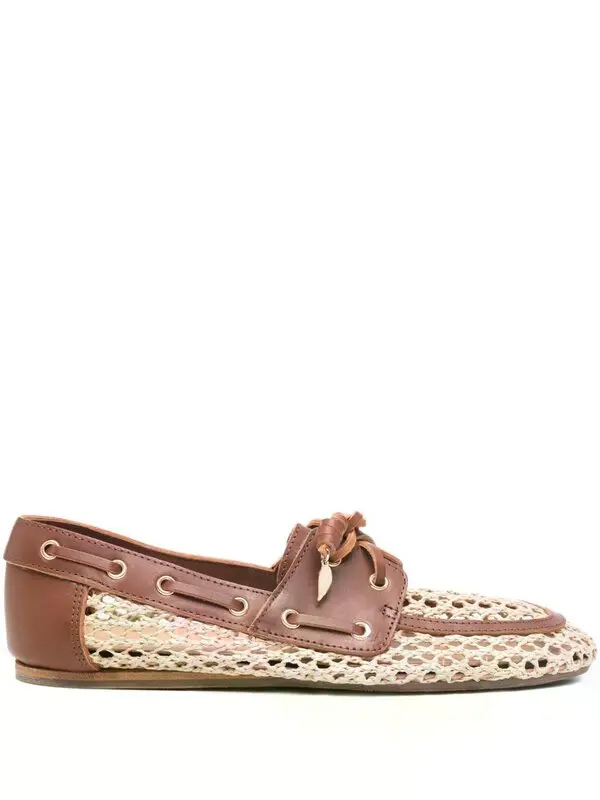 ANCIENT GREEK SANDALS Plaria Lace-up Boat Shoes - Brown