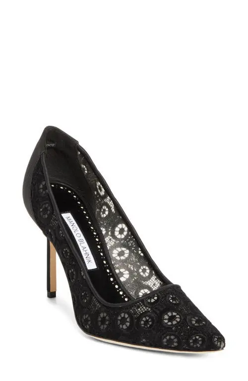 Manolo Blahnik Bb Lace Pointed-toe Pump