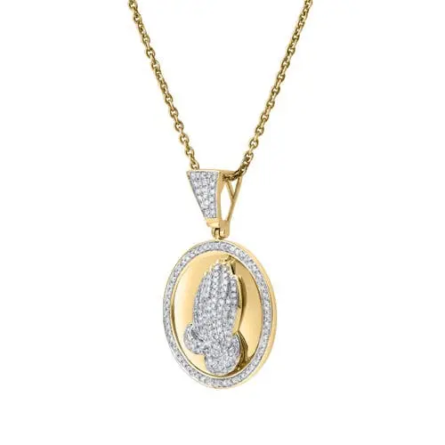 LUVMYJEWELRY Virtue 10k Gold 0.85 Ct. Diamond Pendant - 10k Yellow Gold