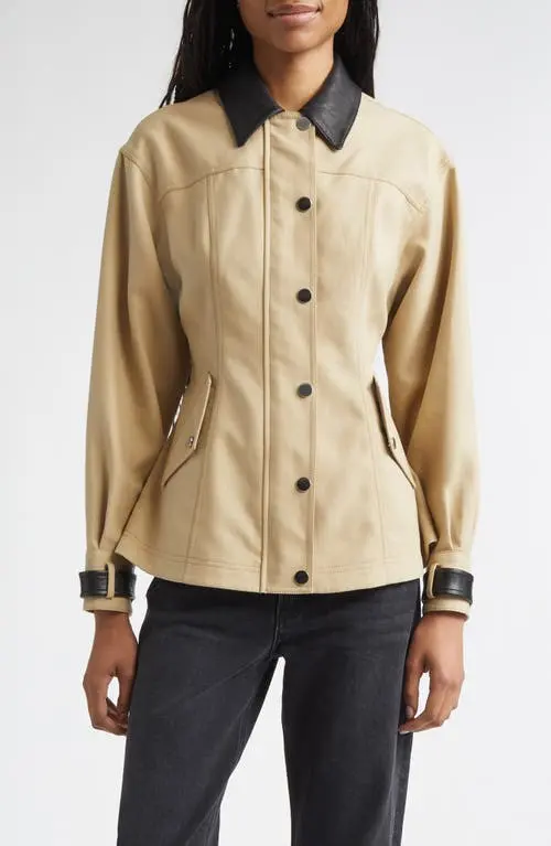 Veronica Beard Talla Water Repellent Cotton Jacket - Sand