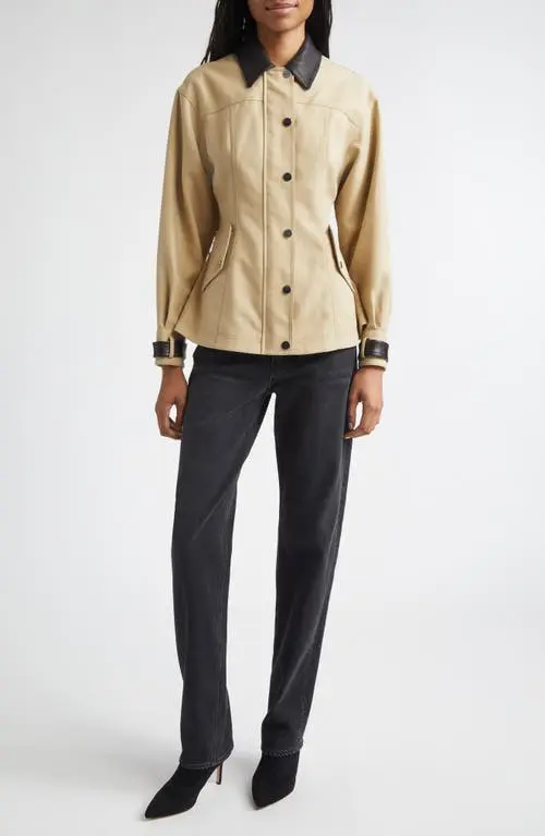 Veronica Beard Talla Water Repellent Cotton Jacket - Sand