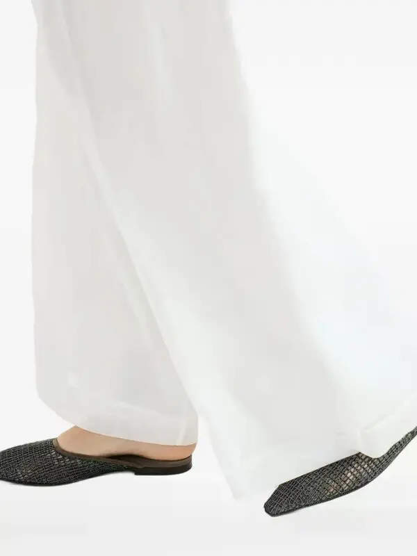 Brunello Cucinelli Monili-embroidered Net Flat Mules - Brown