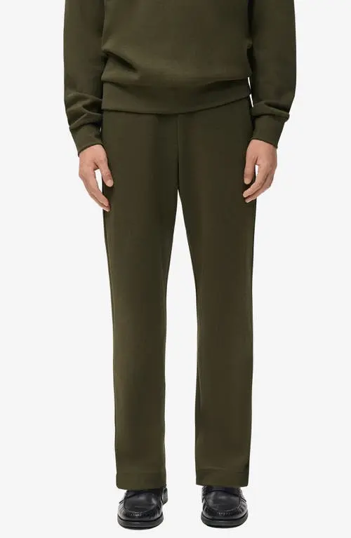Mango Knit Drawstring Pants - Olive Green