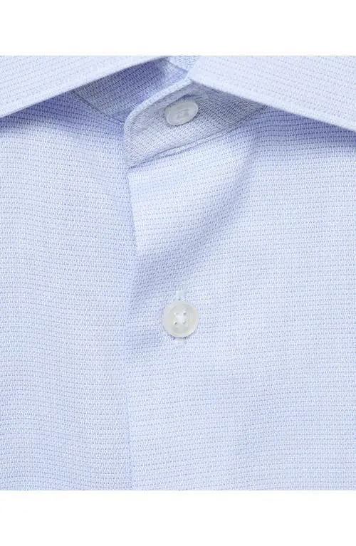 Mango Slim Fit Cotton Blend Button-up Shirt - Sky Blue