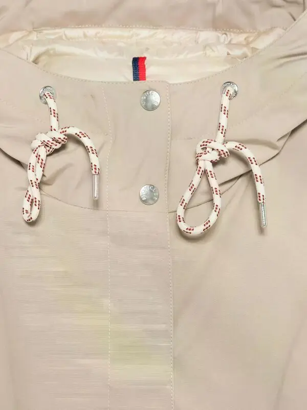 Moncler Hooded Logo-patch Jacket - Neutrals