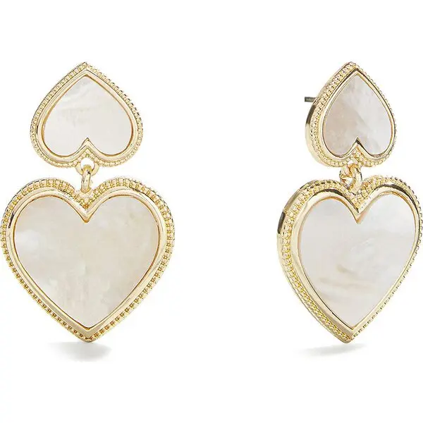Baublebar Kimberly Faux Pearl Heart Drop Earrings - White