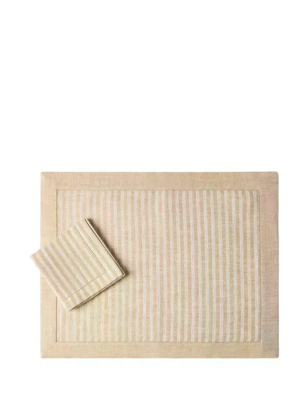 Brunello Cucinelli Striped Placemat Napkin Set - Neutrals