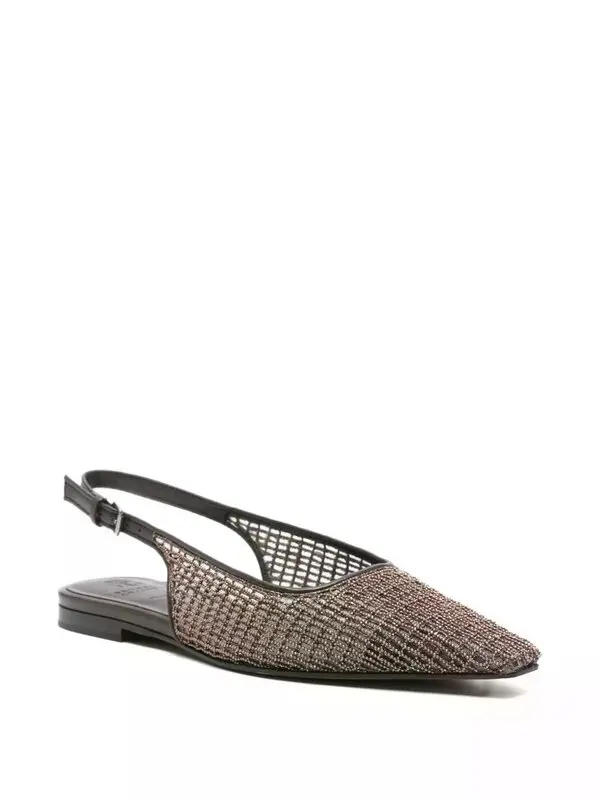 Brunello Cucinelli Embellished Pointed Flat Pumps