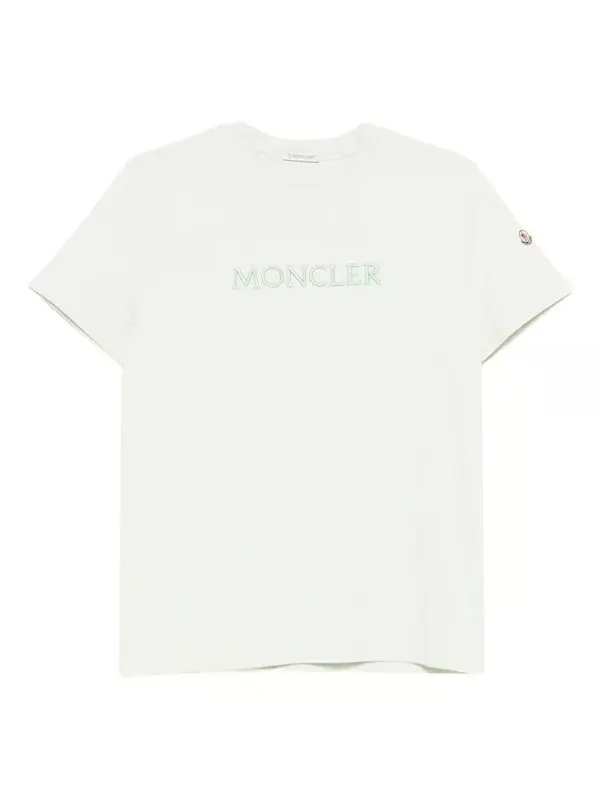 Moncler Logo-embroidered T-shirt - Neutrals