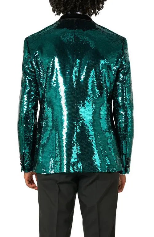 Opposuits Terrific Teal Sequin Embellished Dinner Jacket