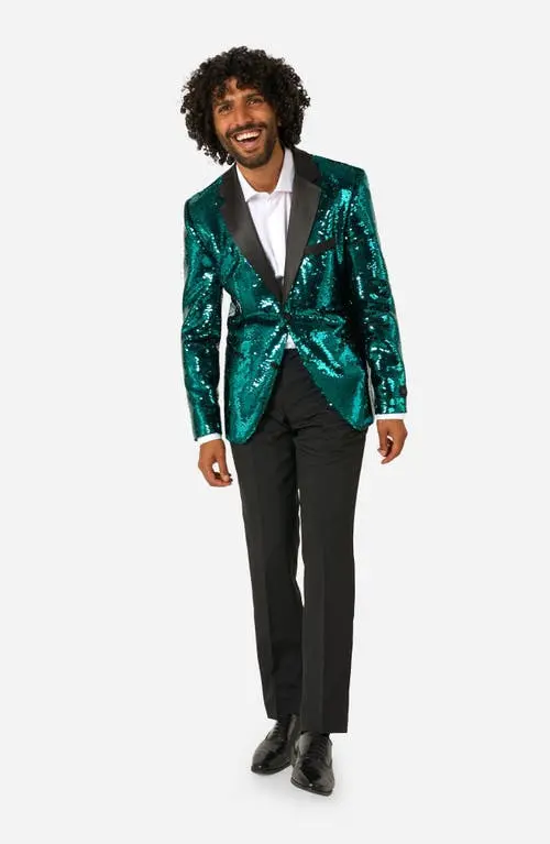 Opposuits Terrific Teal Sequin Embellished Dinner Jacket