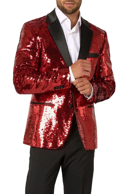 Opposuits Radiant Sequin Embellished Dinner Jacket - Red