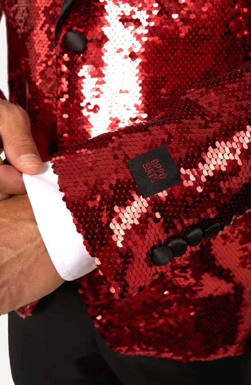 Opposuits Radiant Sequin Embellished Dinner Jacket - Red