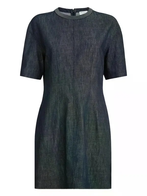 Brunello Cucinelli Denim-effect Mini Dress - Blue