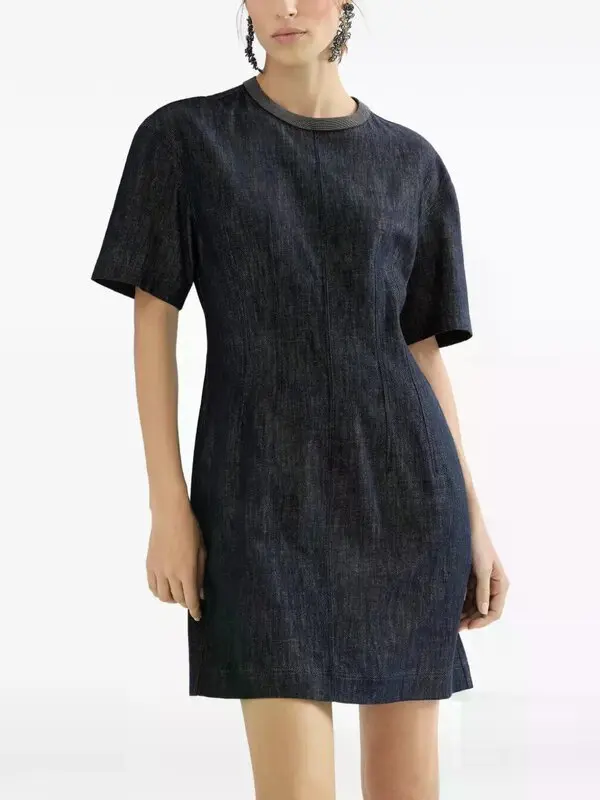 Brunello Cucinelli Denim-effect Mini Dress - Blue