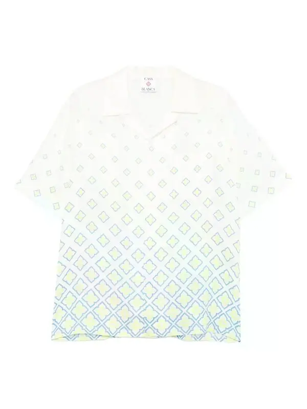 Casablanca Monogram Short Sleeve Shirt - White