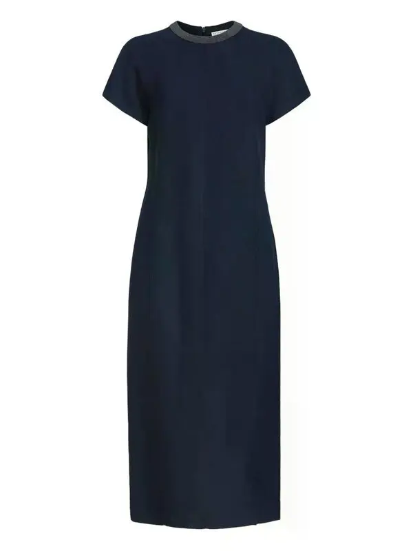 Brunello Cucinelli Embellished-collar Midi Dress