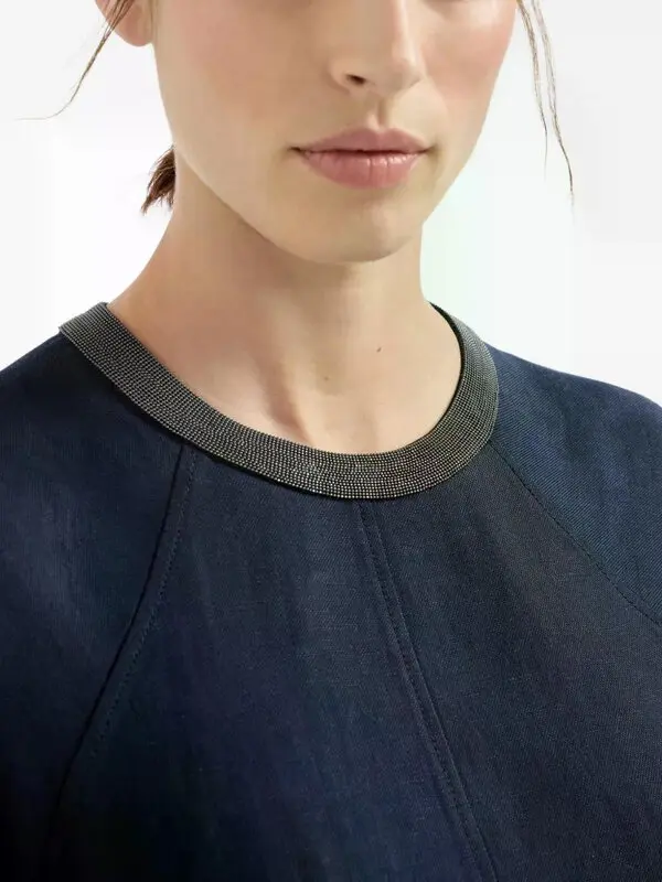 Brunello Cucinelli Embellished-collar Midi Dress