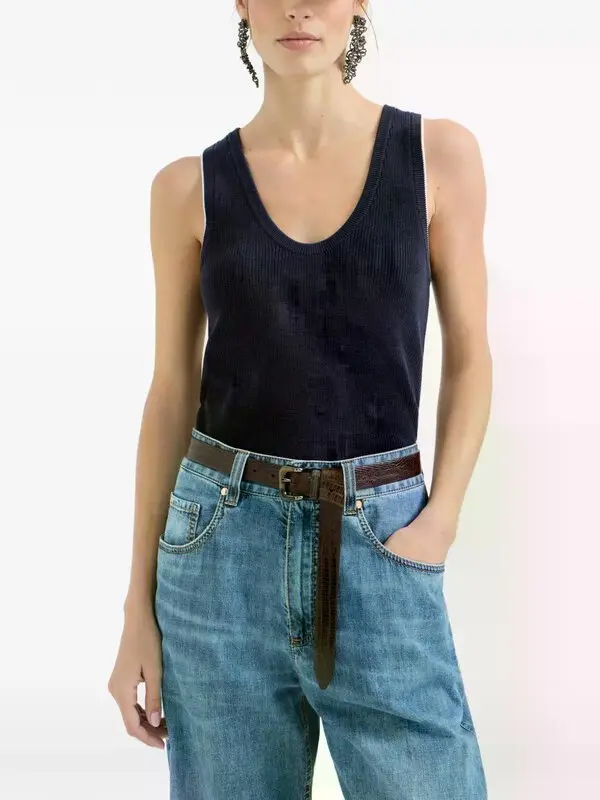 Brunello Cucinelli Ribbed Knit T-shirt