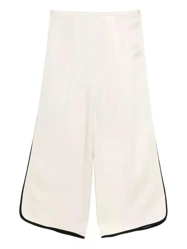 FORTE_FORTE Contrasting-trim Trousers - Neutrals