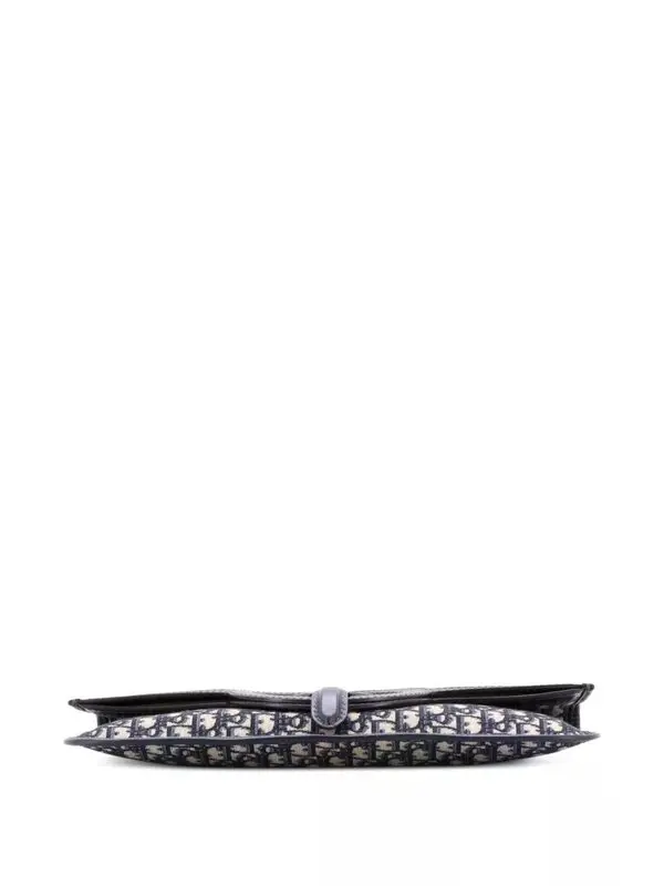 Dior Fold Over Oblique Canvas Clutch Bag - Blue