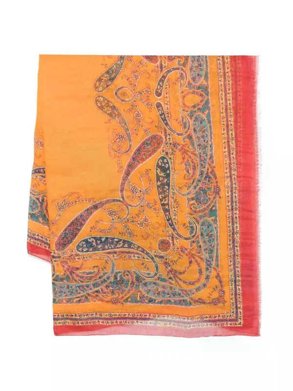 Etro Paisley-print Scarf - Orange