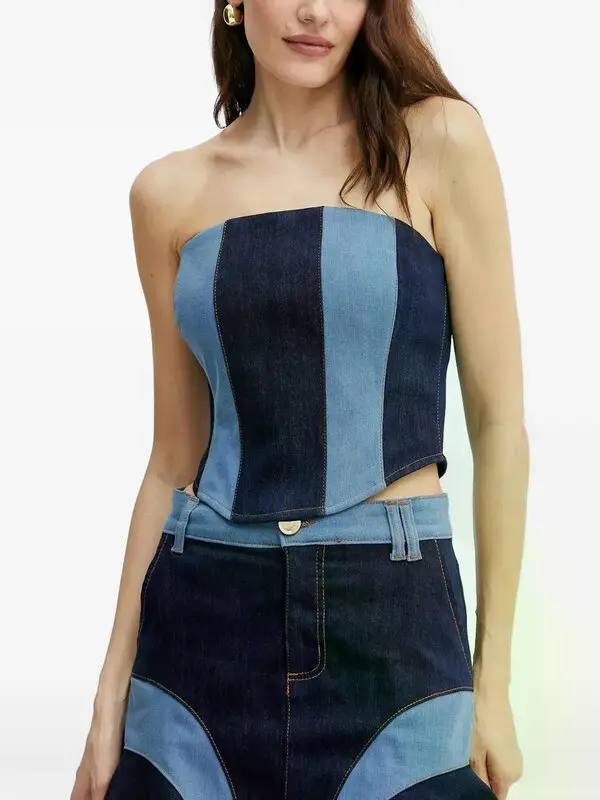 FRACOMINA Panelled Strapless Top