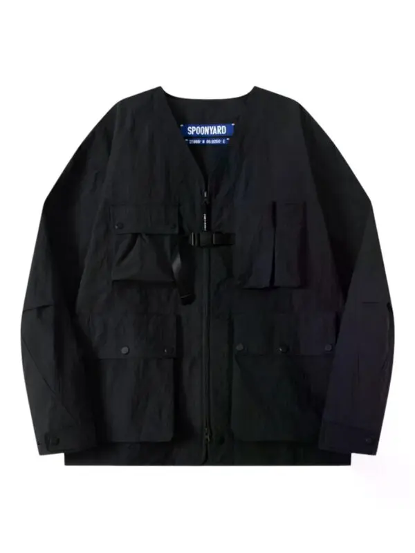 SPOONYARD V-neck Jacket With Pockets - Black