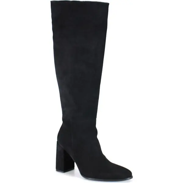 DIBA TRUE Suede Stove Pipe Tall Boot - Black