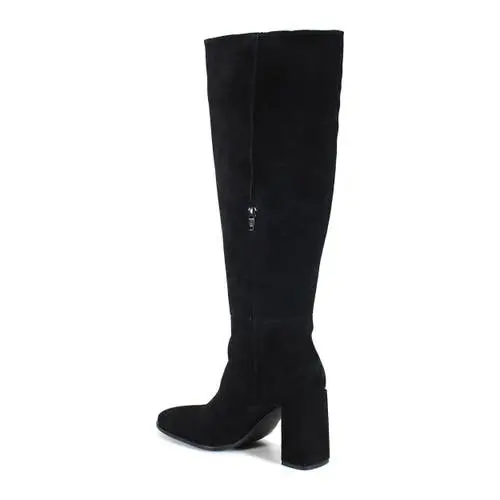 DIBA TRUE Suede Stove Pipe Tall Boot - Black