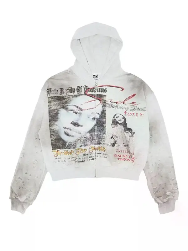 VALE FOREVER Zip-up Printed Hoodie