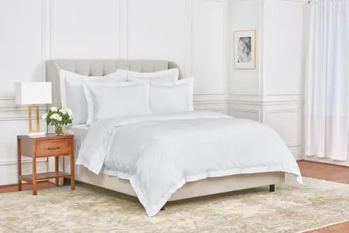 ELISABETH YORK Whitaker Dove White 100% Cotton Queen Duvet Cover - Off-white