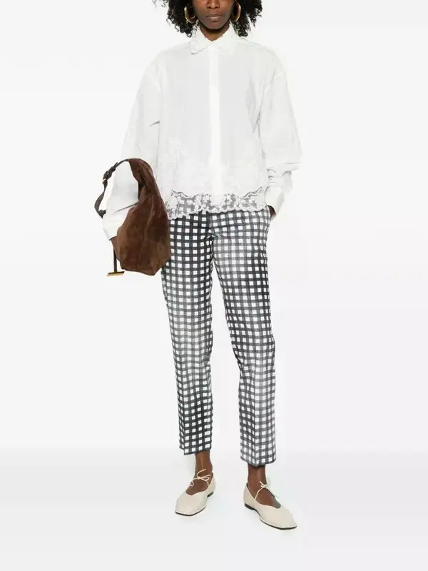 Ermanno Scervino Gingham Trousers - Black